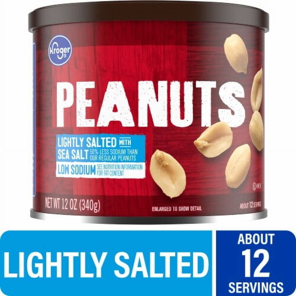 K&R Lightly Salted Peanuts, 12 oz Can, Low Sodium, Crunchy Snack or ...