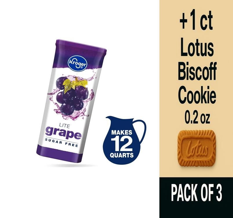 KR Lite Zero Sugar Grape Drink Mix Packets 6 packets - Pack of 3 ...