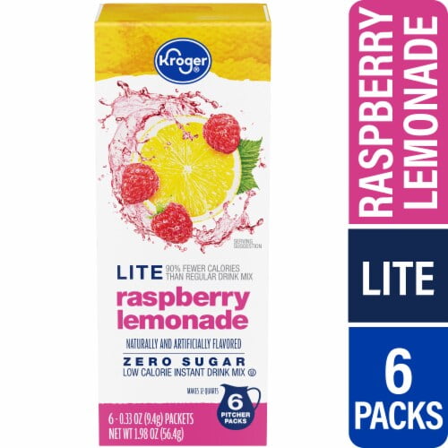 KR Lite Zero Sugar Raspberry Lemonade Instant Drink Mix 6 packets / 0. ...