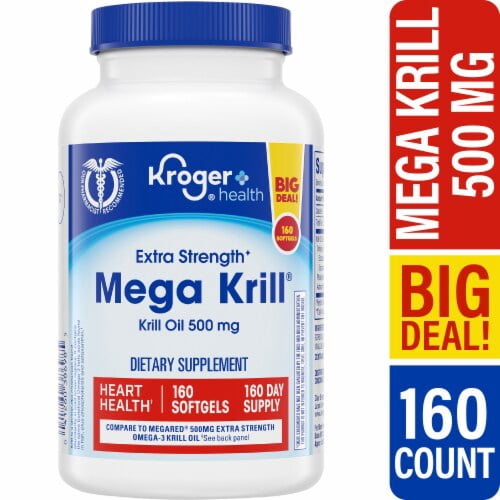 KR MegaKrill Extra Strength Softgels 500mg ! 160 ct Packaging May Vary ...