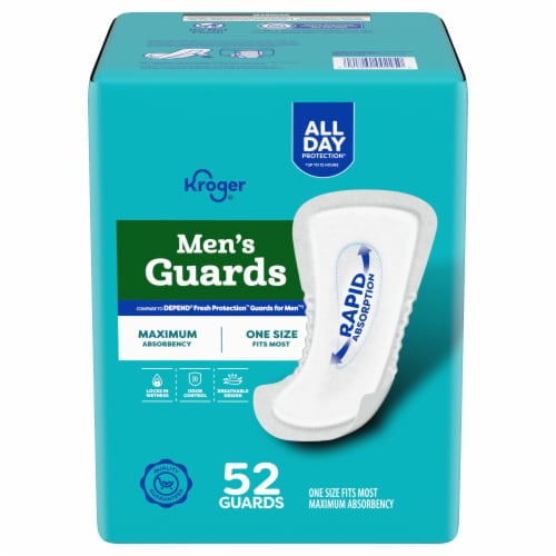 KR Men's Guards Maximum Absorbency With Discreet Contoured Shape 52 ct ...
