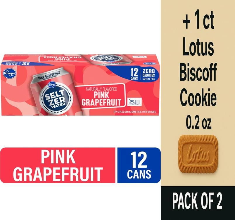 KR Pink Grapefruit Flavored Seltzer Water Cans 12 pk / 12 fl oz - Pack ...