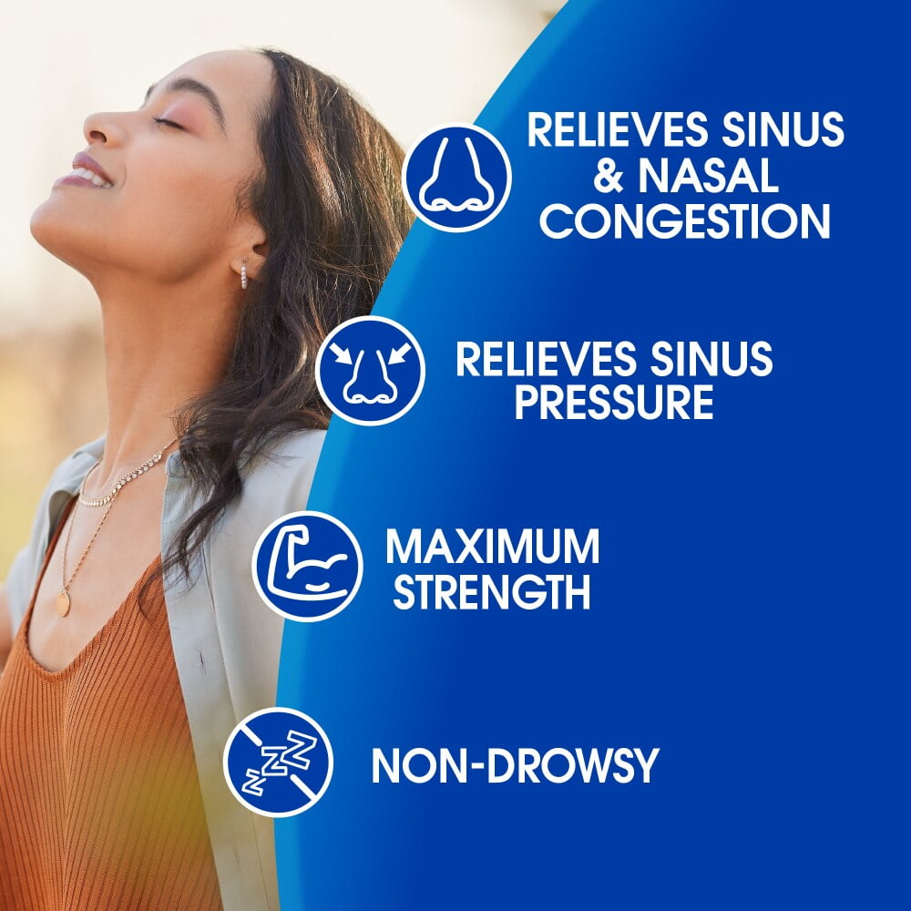 KR Sinus Congestion Maximum Strength Non-Drowsy Tablets Phenylephrine ...