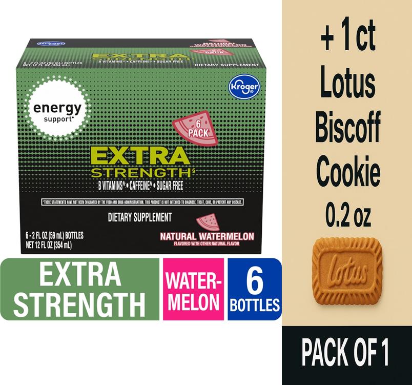 KR Sugar Free Extra Strength Watermelon Energy Shot Bottles 6 pk / 2 fl ...