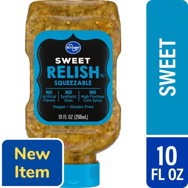 KR Sweet Pickle Relish, Vegan, Gluten Free, Inverted Squeeze Bottle, 10 ...