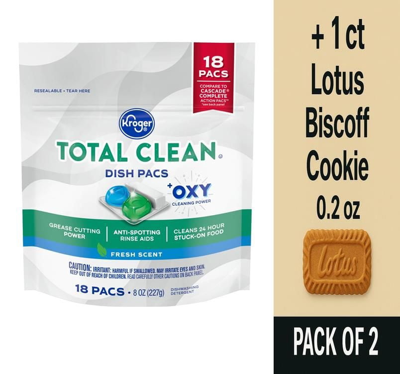 KR Total Clean with Oxy Dishwasher Detergent Pods Fresh Scent 18 ct ...