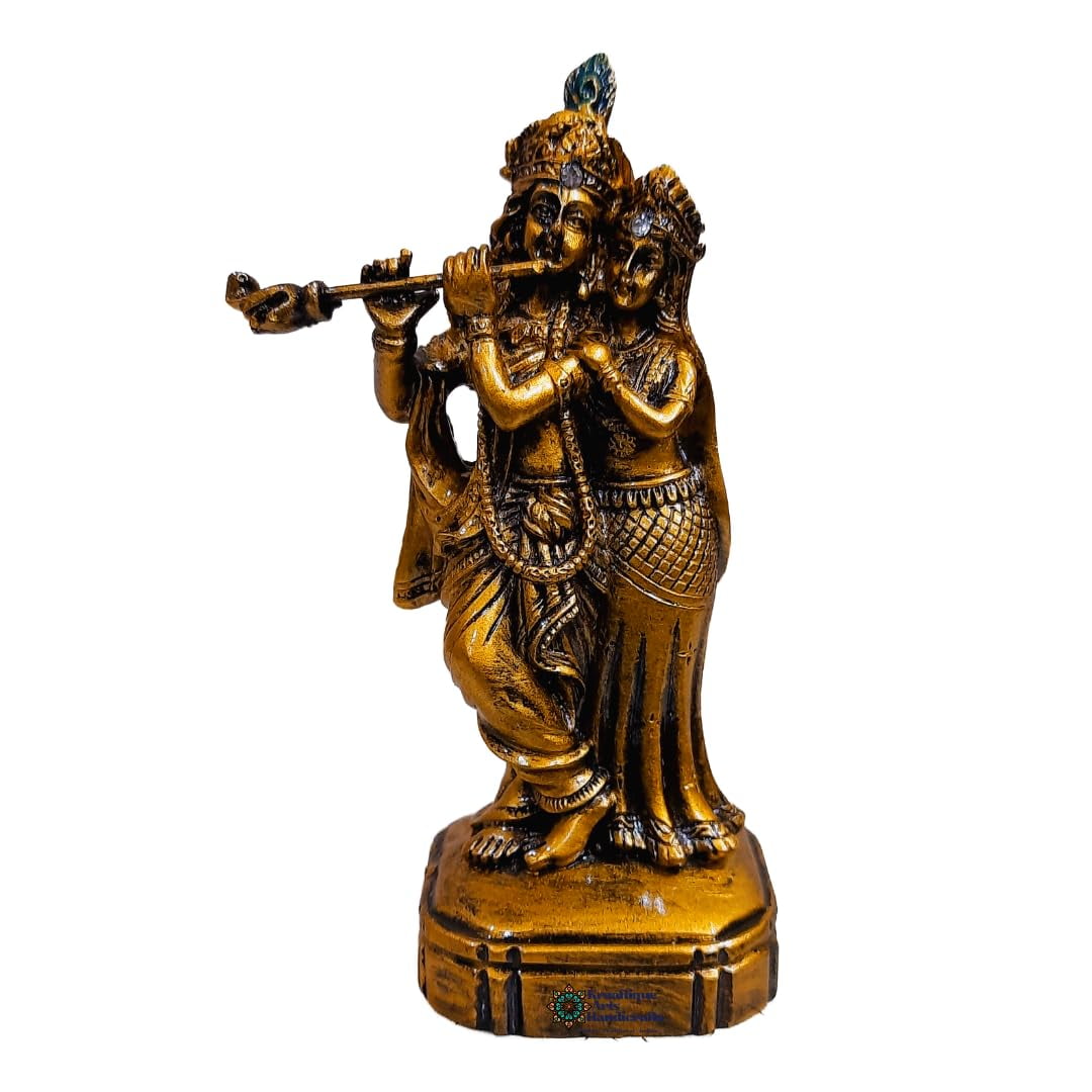KRAAFTIQUE Sri Radha Krishna Jodi Brass Look Murti Divine Couple Radha ...