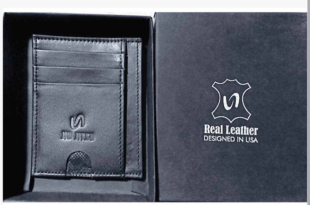 KRAAS MMA 100& real Leather Slim Wallet Front Pocket Minimalist Leather ...