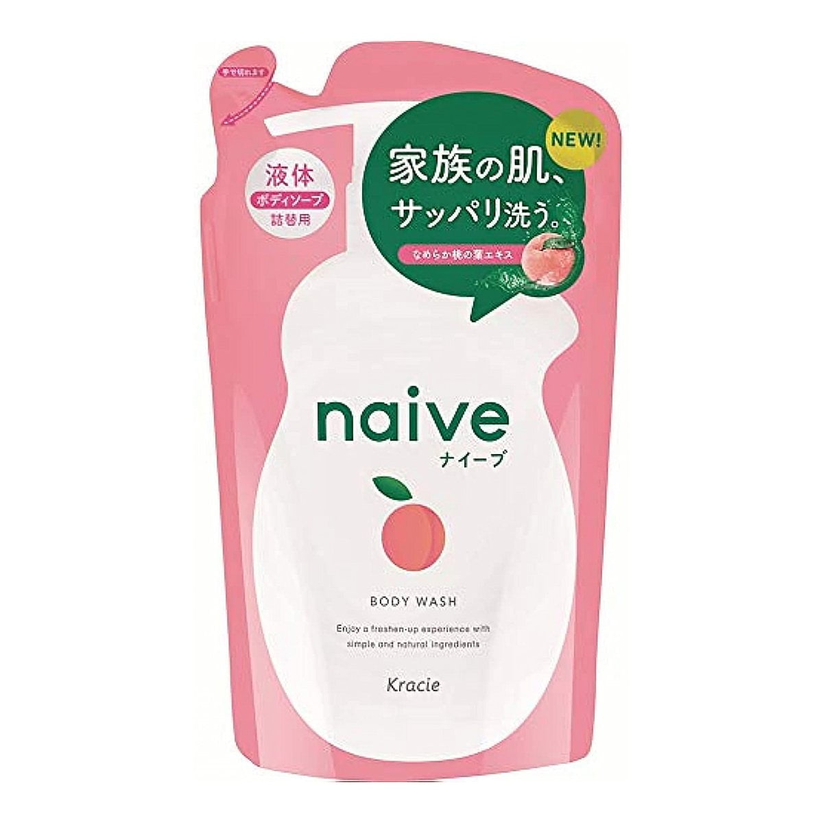 KRACIE Naive Body Wash Refill 360ml - Peach - Walmart.com