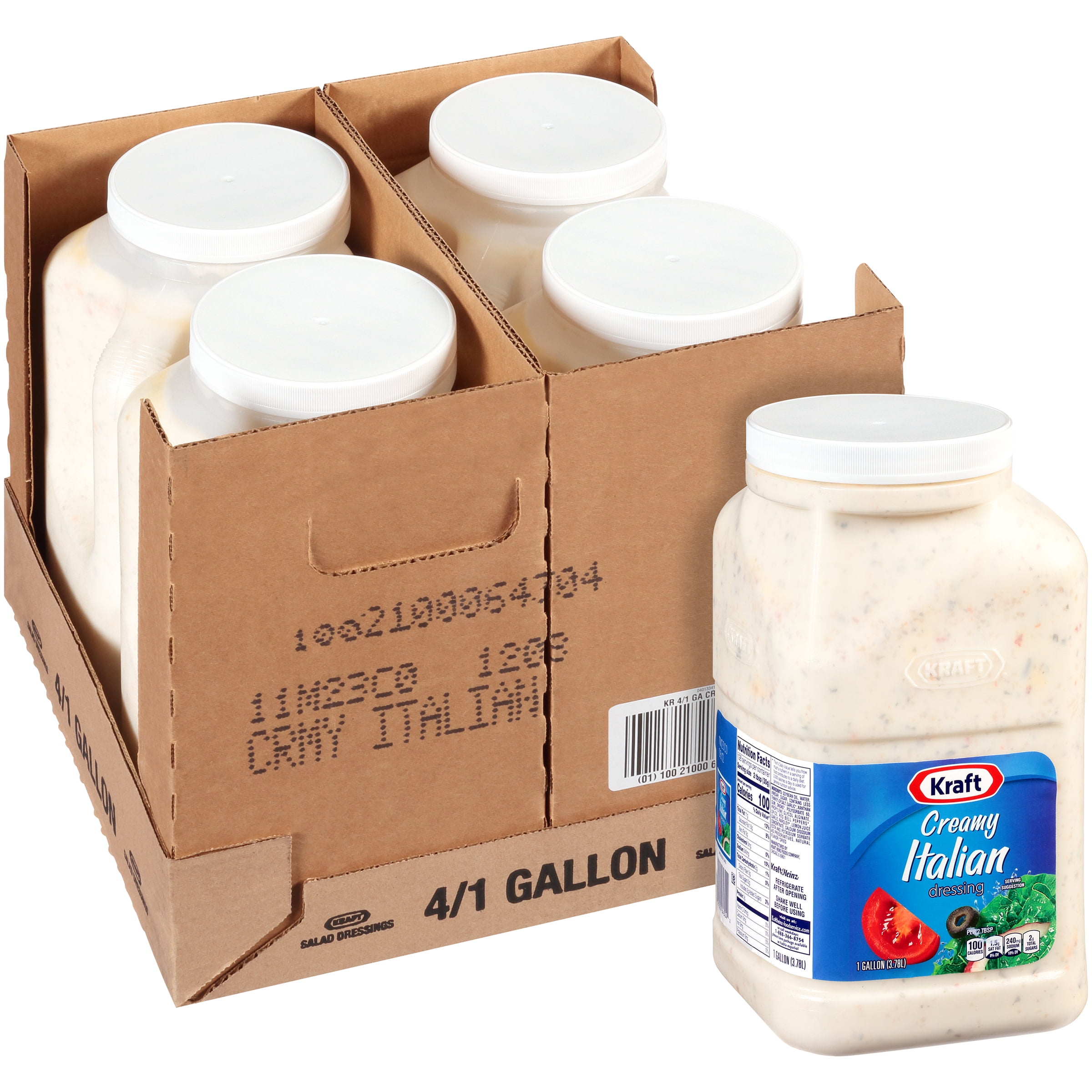 KRAFT Creamy Italian Salad Dressing, 1 gal. Jugs (Pack of 4) - Walmart.com