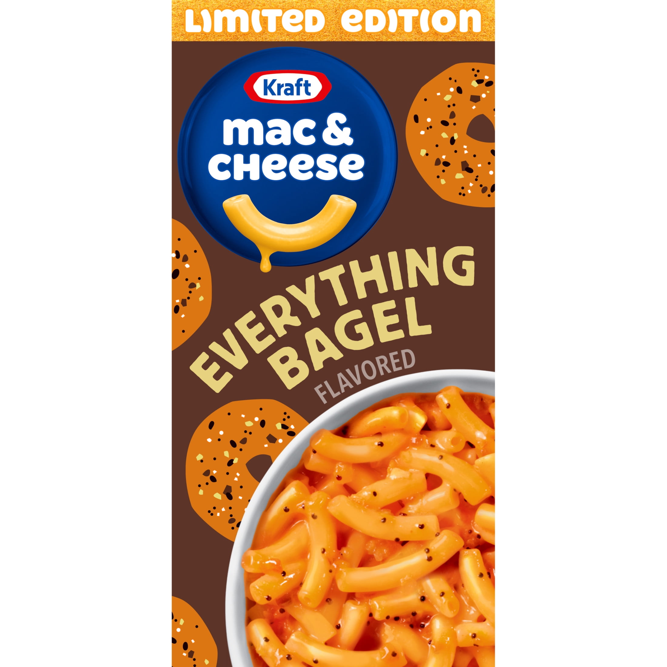Kraft Everything Bagel Flavored Mac & Cheese Macaroni and Cheese Dinner, 7.25 oz Box - Walmart.com