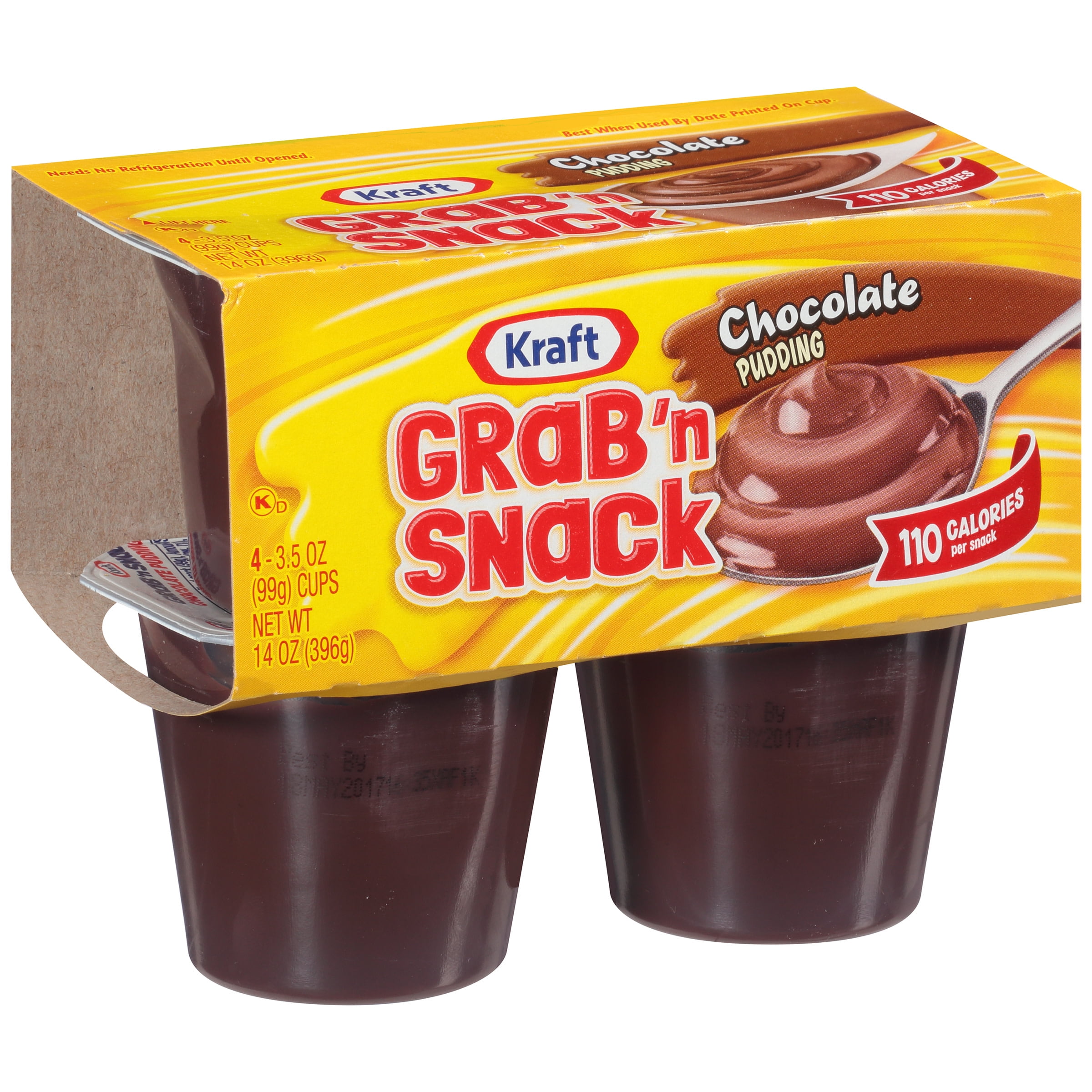 KRAFT GRAB 'N SNACK Chocolate Pudding, 3.5 oz. Cups (4/12 Count ...