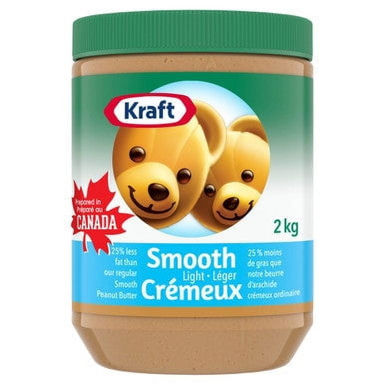 Kraft Peanut Butter Smooth - Light, 2kg/4.4 lbs - Walmart.com