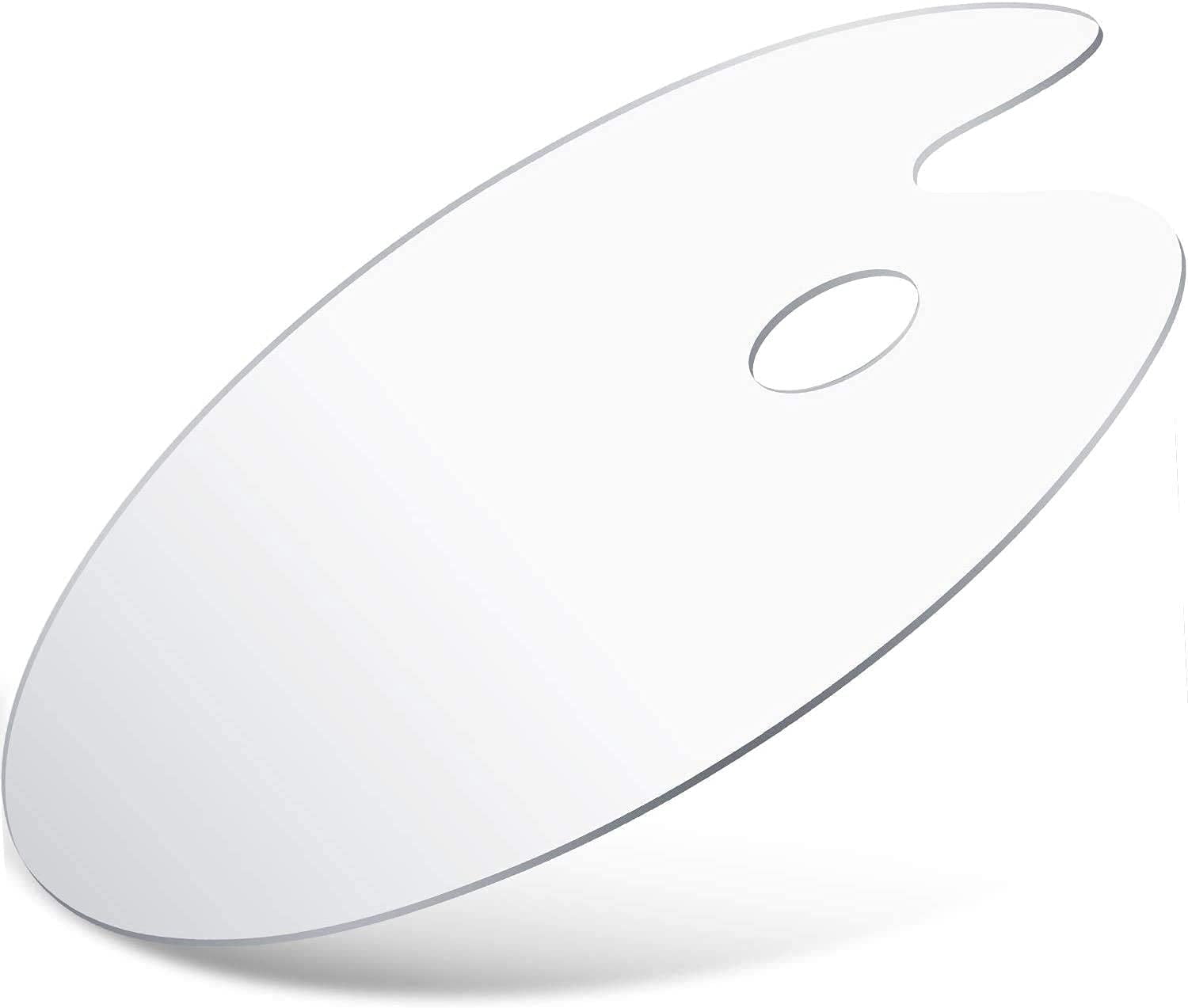 KRAFTMASTERS 1 pcs Clear Acrylic Paint Palette Oval Shape Artist ...