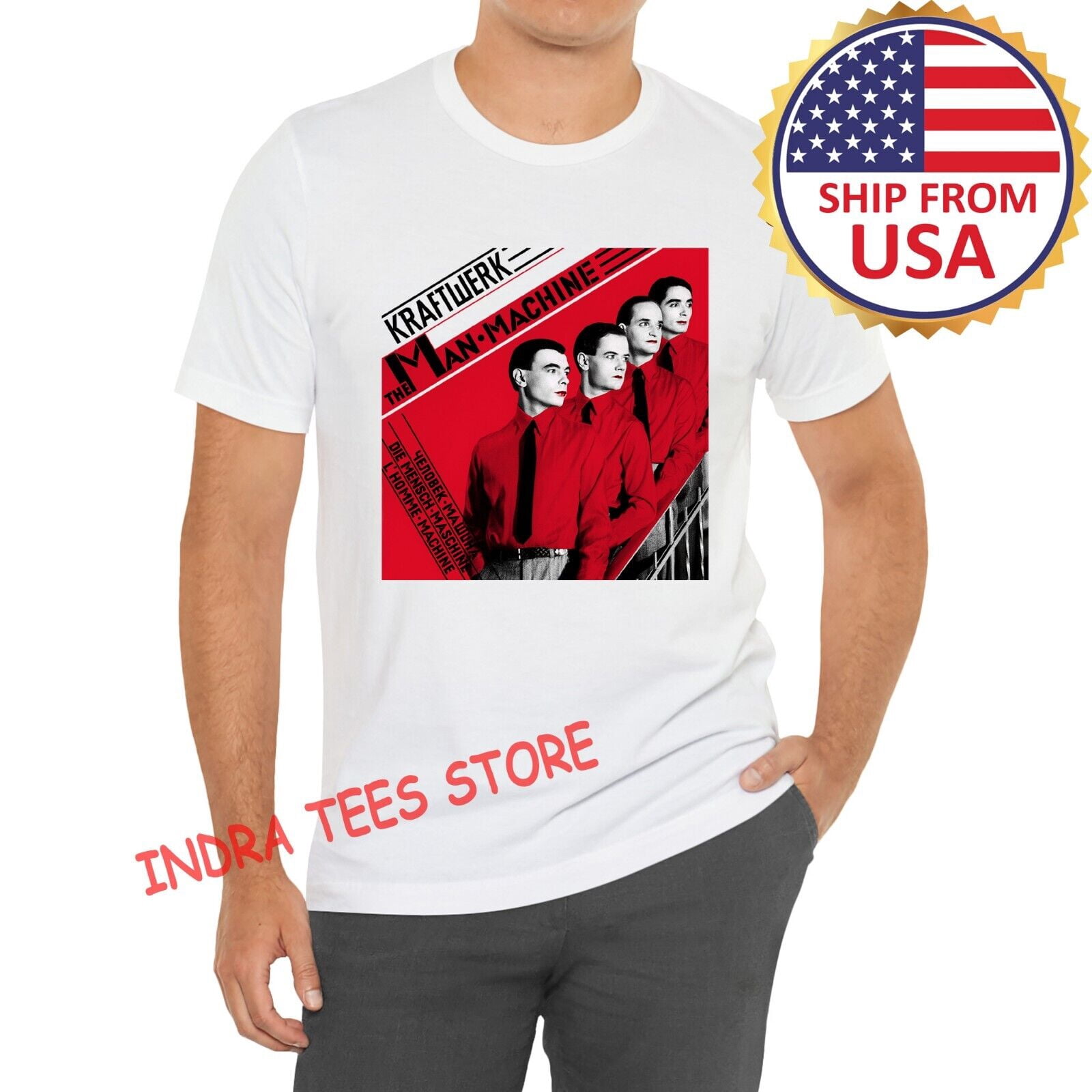 KRAFTWERK Man Machine White T-Shirt Size S - 5XL - Walmart.com