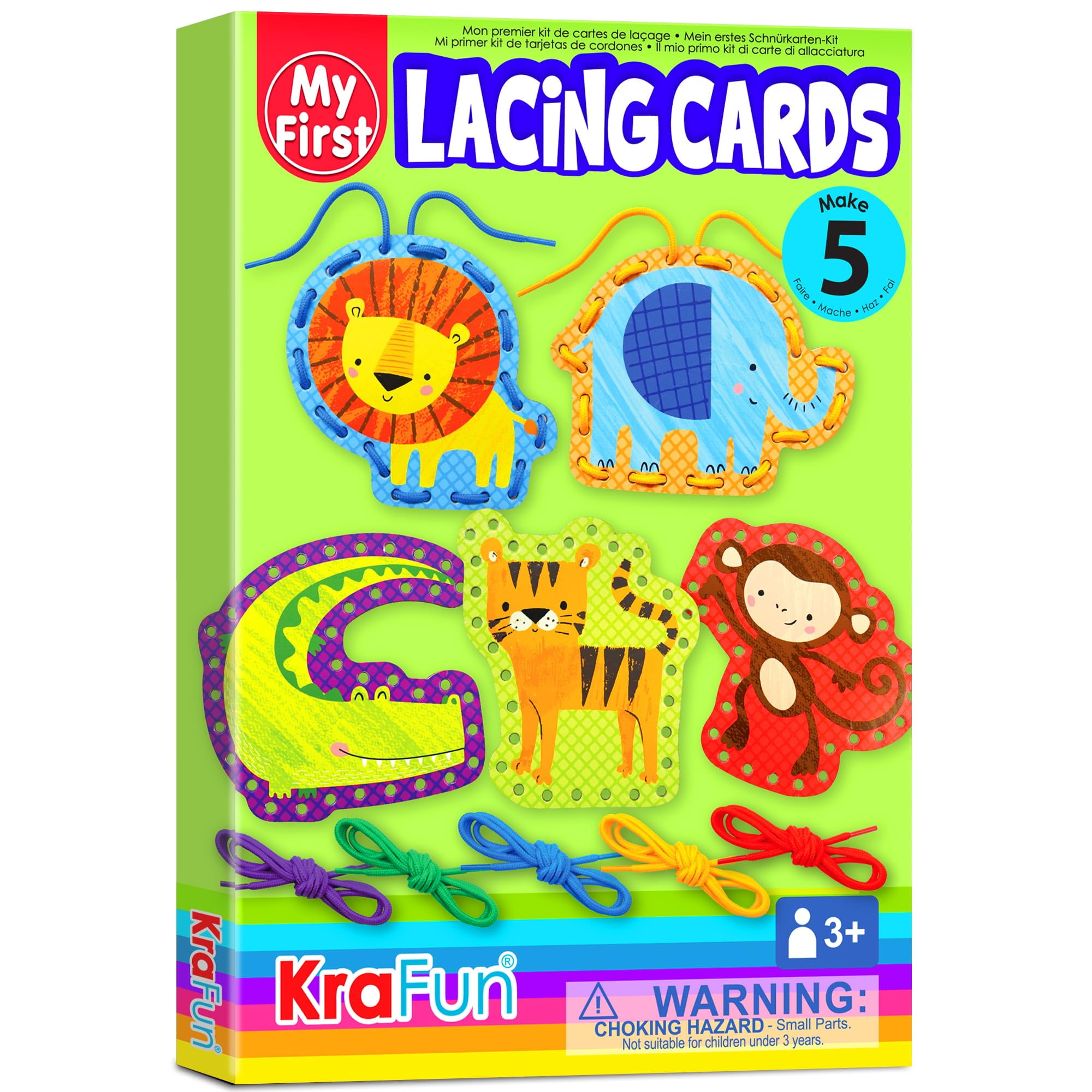 KRAFUN Beginner Preschool Lacing SSF20 Card Kit for Kids Arts & Crafts ...