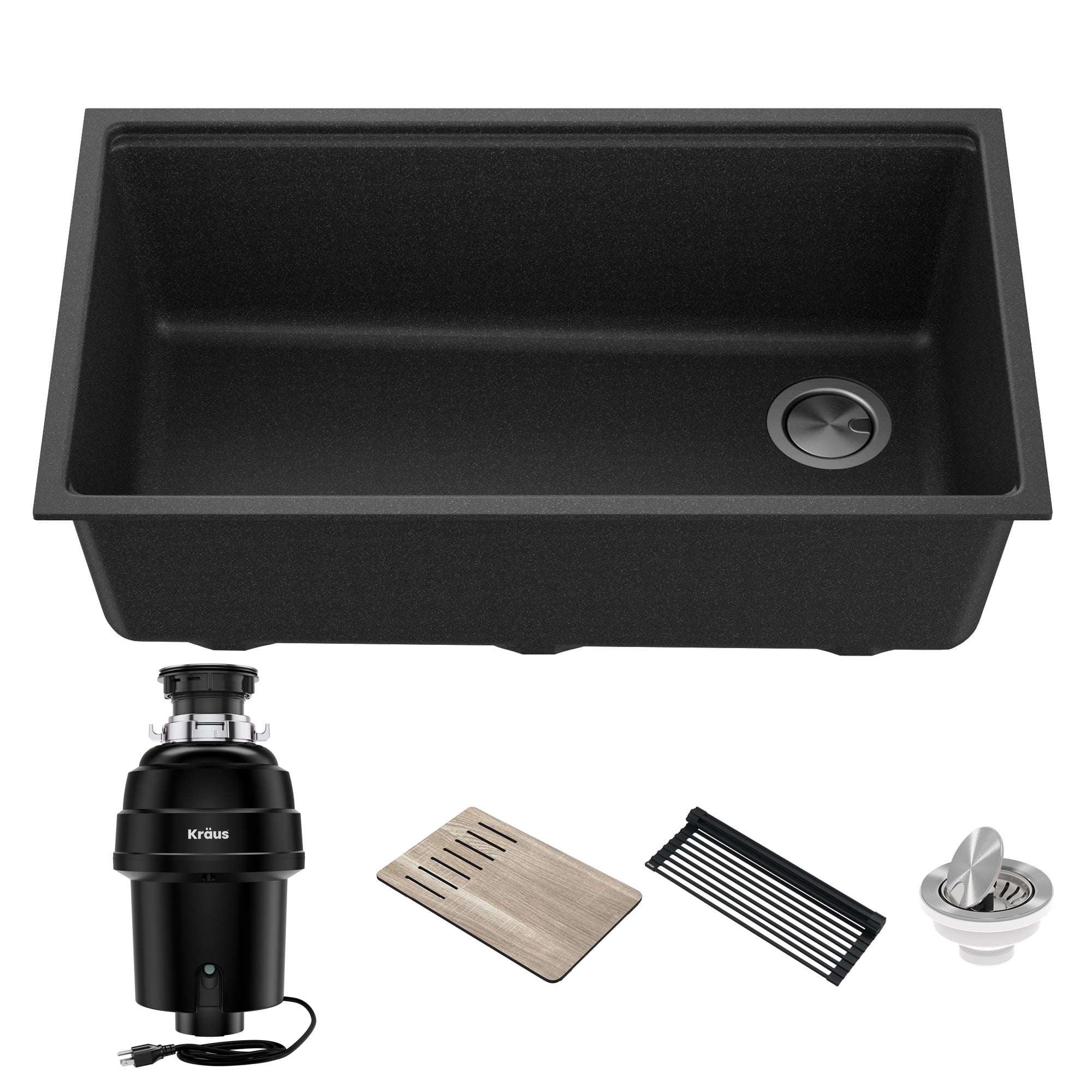 KRAUS Bellucci Workstation 32 in. Undermount Granite Composite Single ...