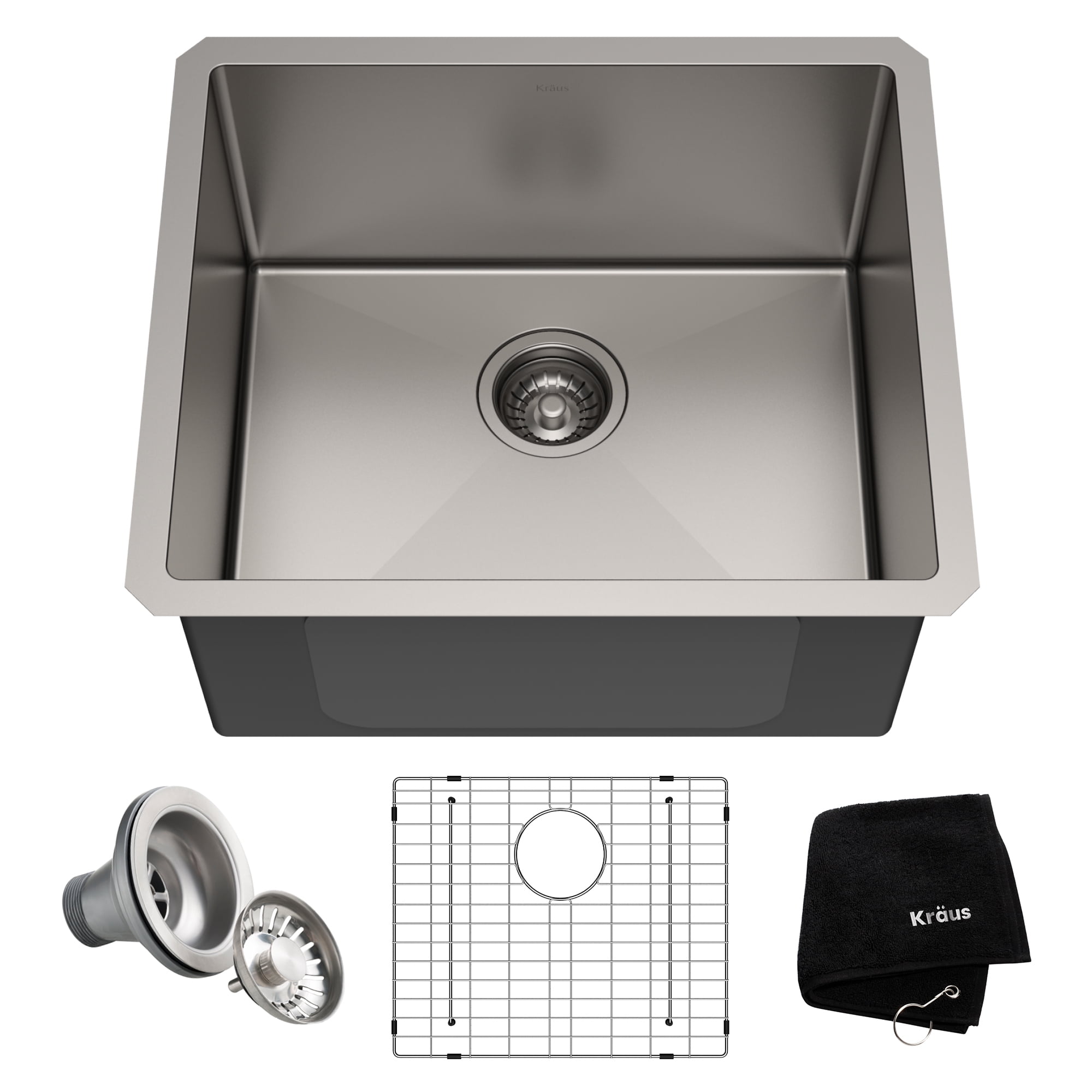 KRAUS Standart Pro 21" Undermount Single Bowl 16 Gauge Stainless Steel ...