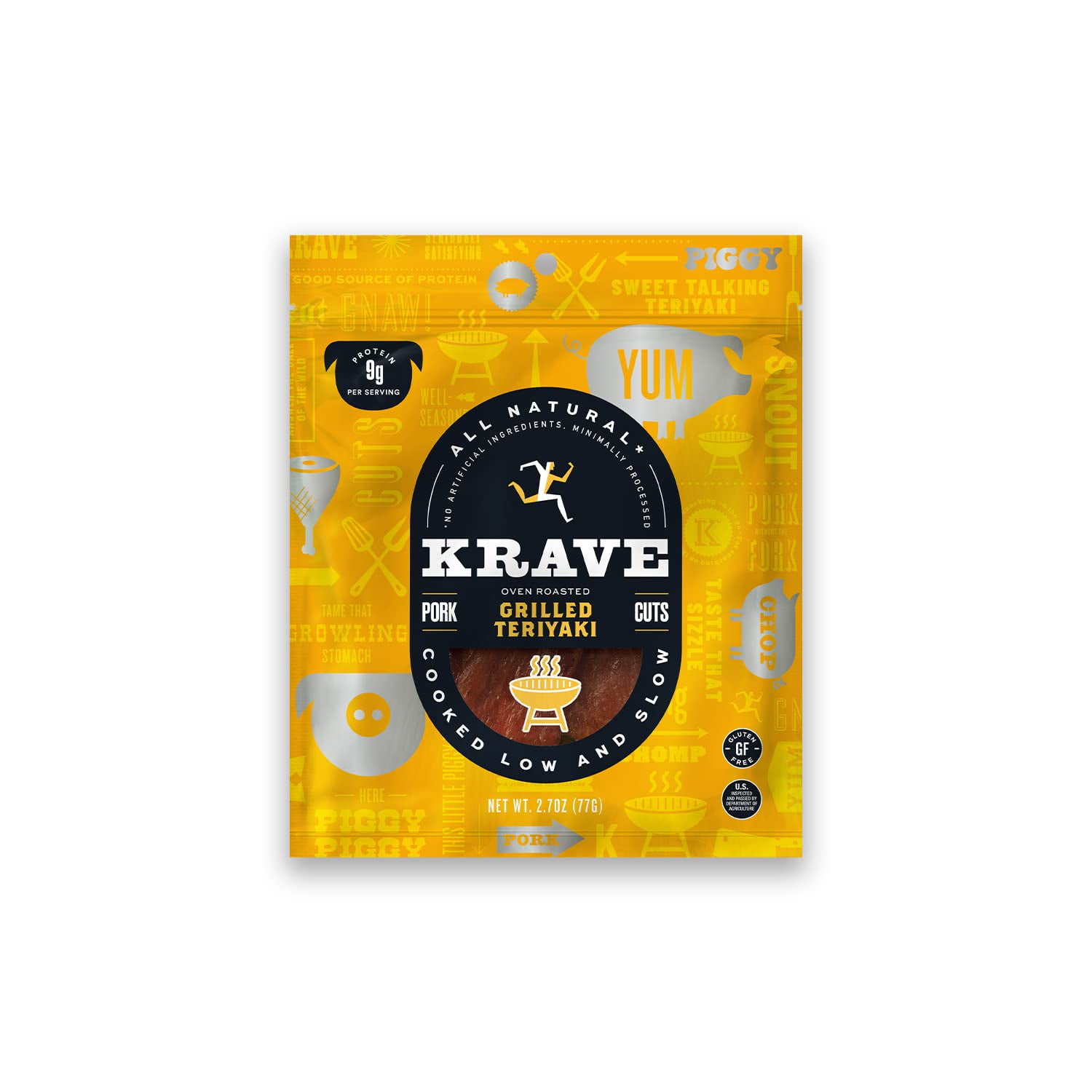 KRAVE All Natural Pork ESF27 Jerky, Grilled Teriyaki - Protein Packed ...
