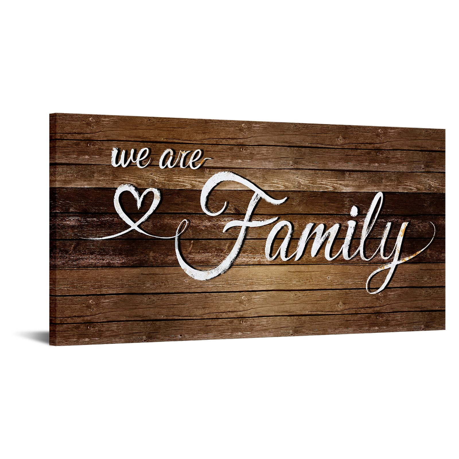 KREATIVE ARTS We Are Family Wall Art Rustic Farmhouse Canvas Print ...