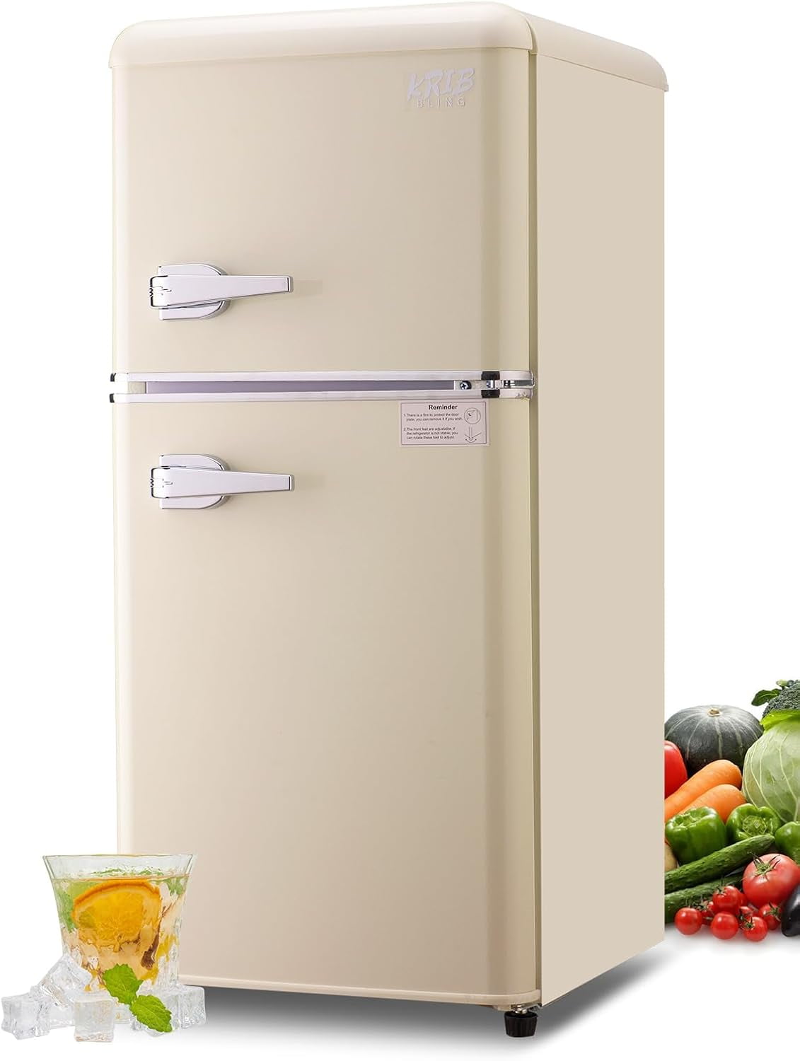 KRIB BLING 3.2 Cu.ft Compact Refrigerator, Mini Fridge with Freezer ...
