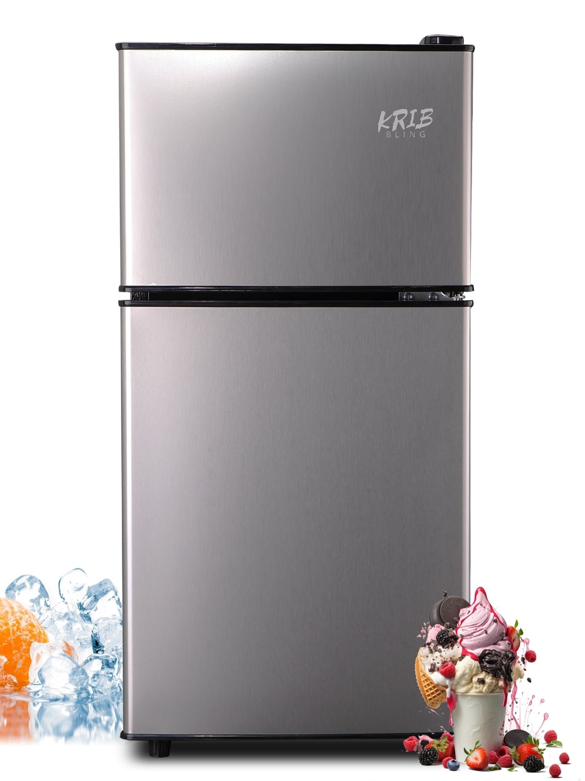 KRIB BLING 3.5 Cu.ft Mini Fridge with 7 Level Thermostat, Compact ...