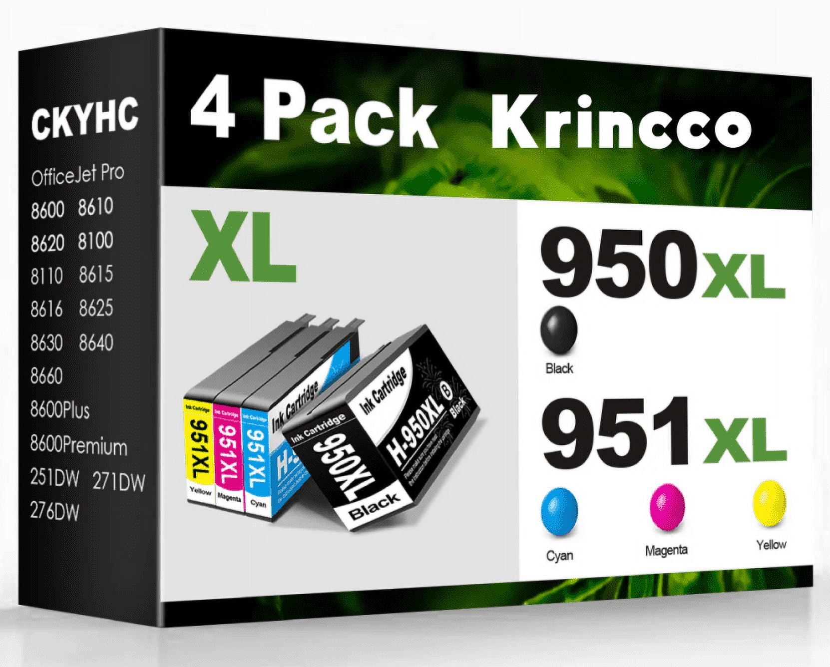 KRINCCO 950XL 951XL Combo Compatible for HP 950 XL 951 XL Ink Cartridge ...