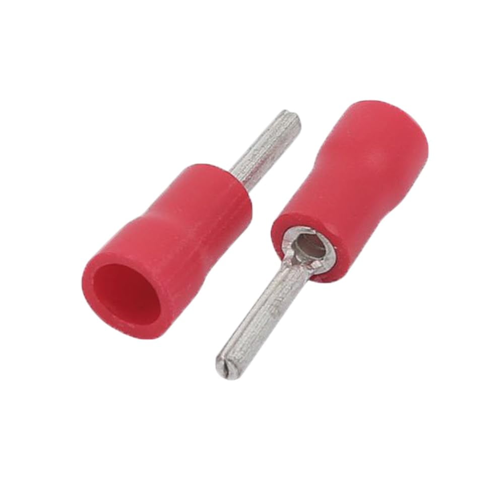 KRIONKART Insulated Pin Cord End Terminals 15mm Red Lug Electrical ...