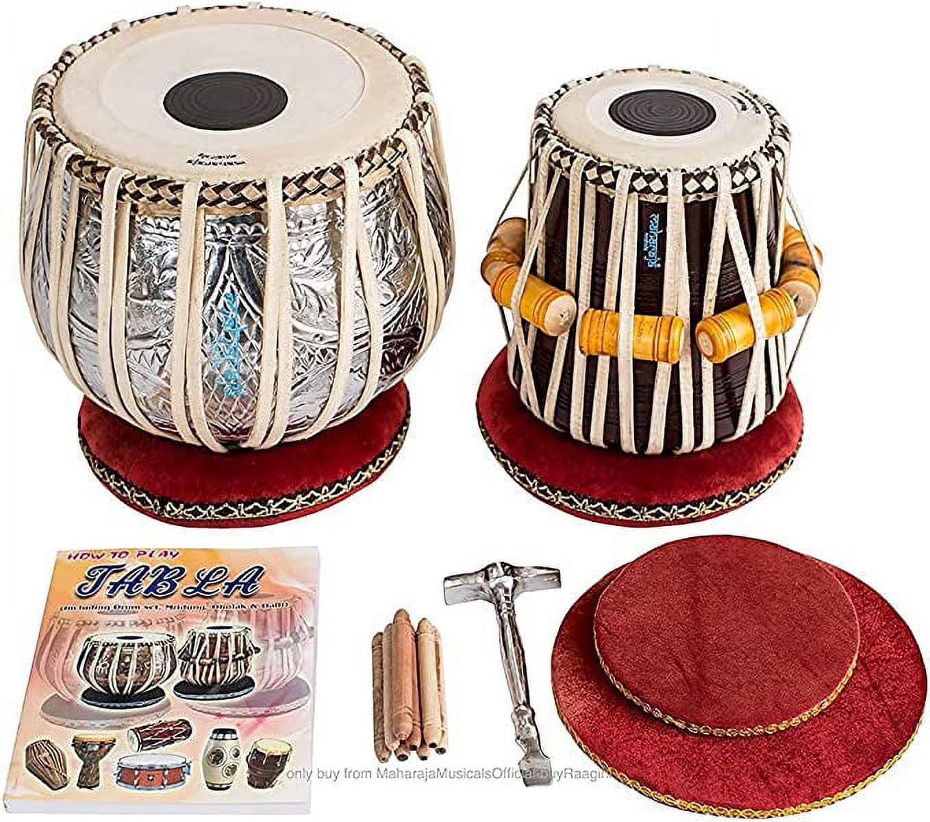 KRISHA KRAFTS Musicals Designer Tabla Drum Set, 4½ Kg Copper Bayan ...