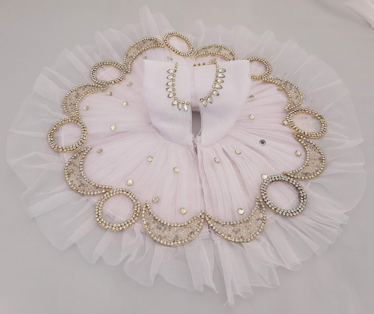 KRISHFEB Soft Fabric Net Kanha Ji Poshak with Design Stone Work Colorful Bal Gopal Kanha ...