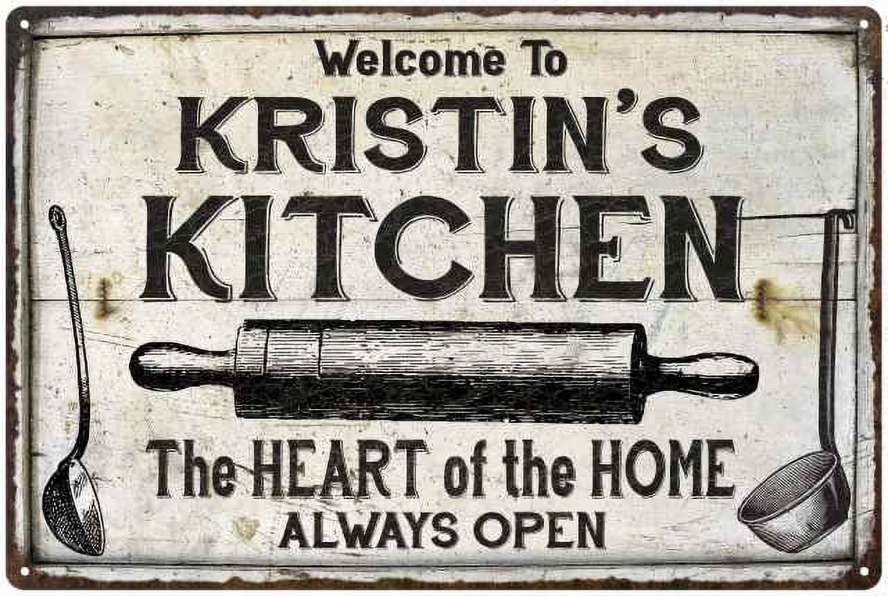 KRISTIN'S Kitchen Farmhouse Sign Gift 8x12 Metal 208120033217 - Walmart.com