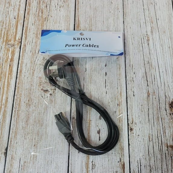 KRISVI Power cables Computer Monitor, TV, and Printer AC Power Cord, 3 ...