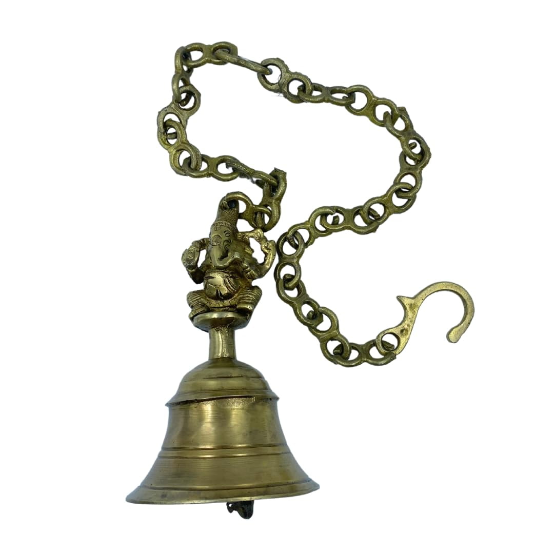 KRITILIFE Sitting Ganpati Brass Decorative Hanging Temple Bells for ...