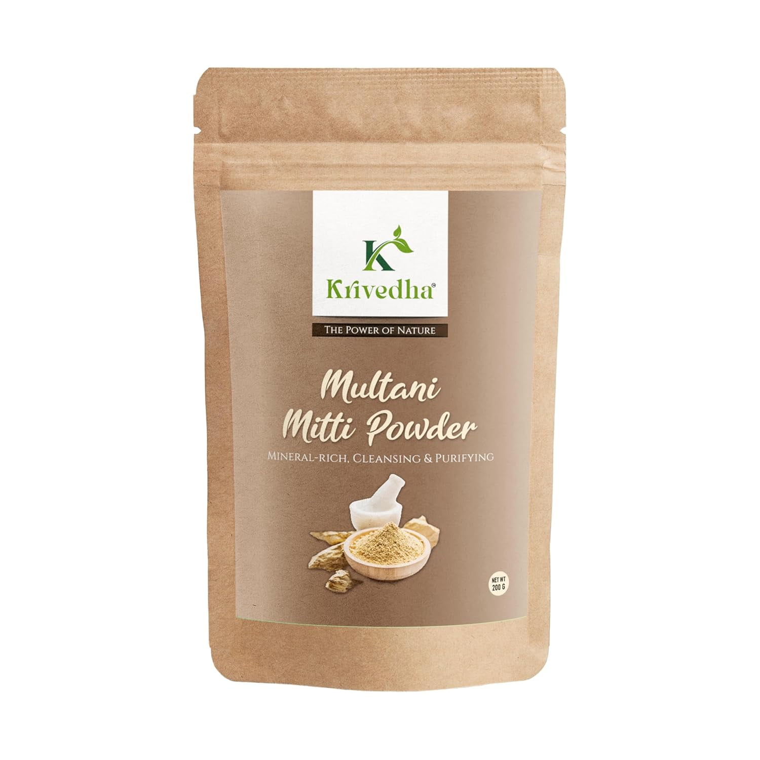 KRIVEDHA 100 NATURAL MULTANI MITTI FOR FACE SKIN HAIR 100G - Walmart.com