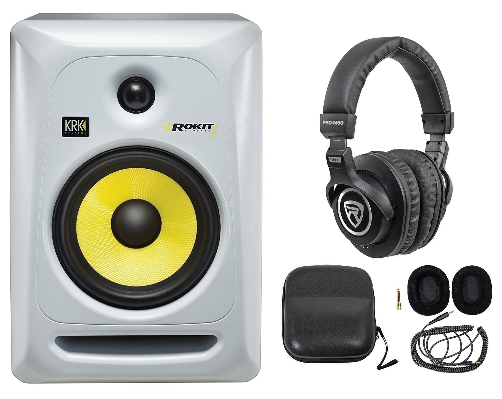 KRK RP6G3W Rokit White 6" Active Powered Studio Monitor Speaker ...