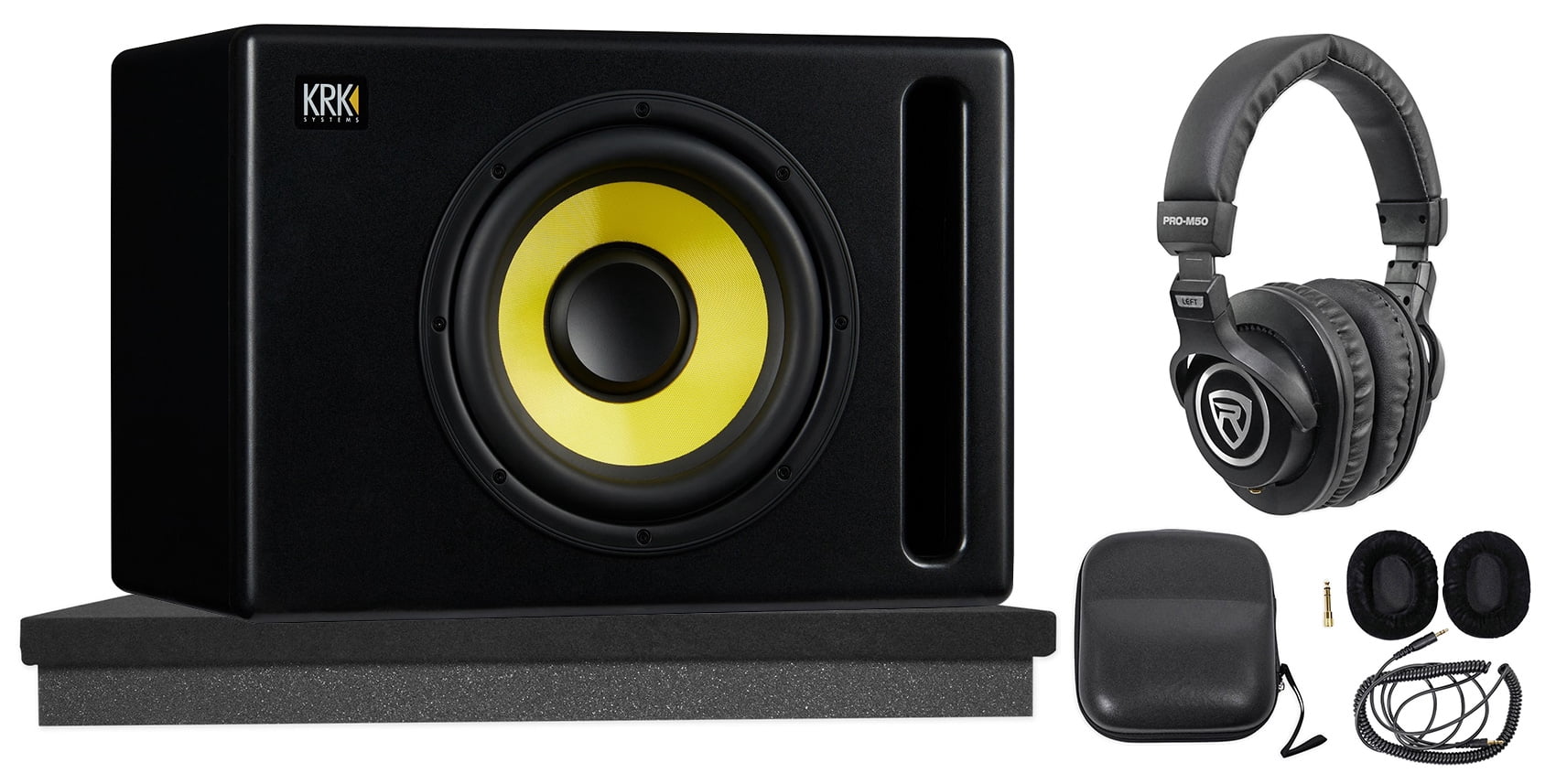 KRK S10.4 10" Powered Studio Subwoofer S10 Sub Class D+Headphones ...