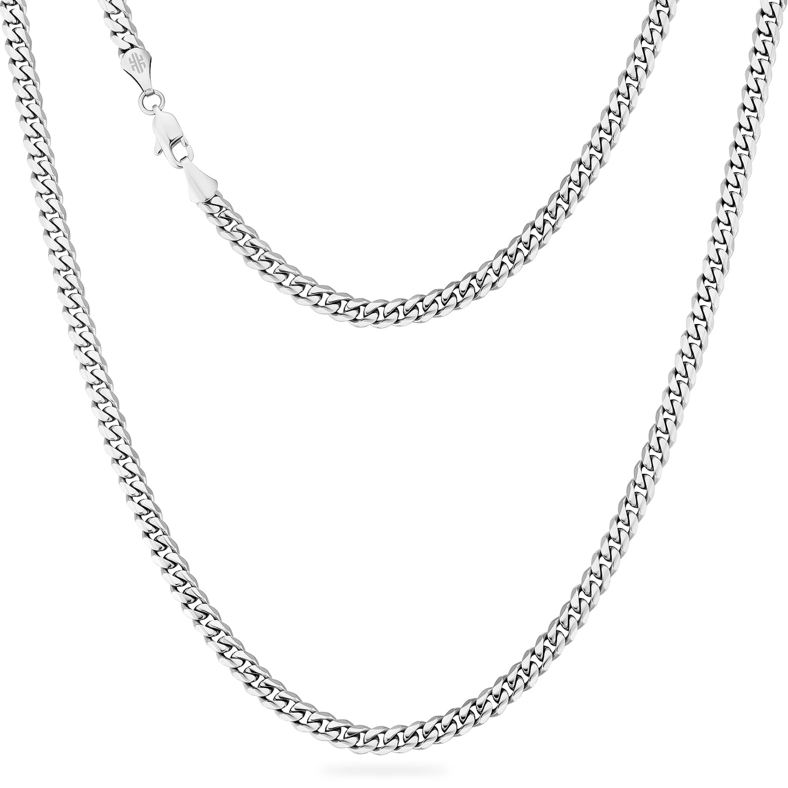 KRKC&CO 6 Side Solid Diamond-Cut Cuban Link Chain for Men, Real Solid ...