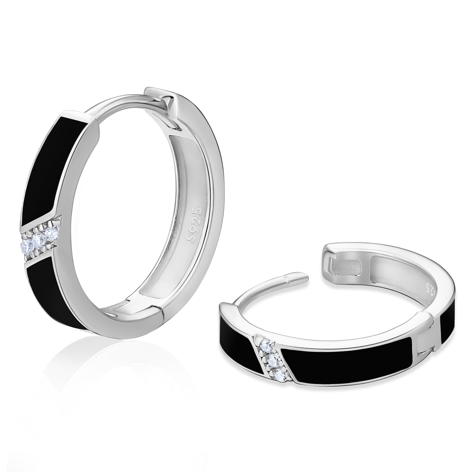 KRKC&CO Hoop Earrings for Men, S925 Sterling Silver, White Gold Hoop Earrings, Hypoallergenic ...