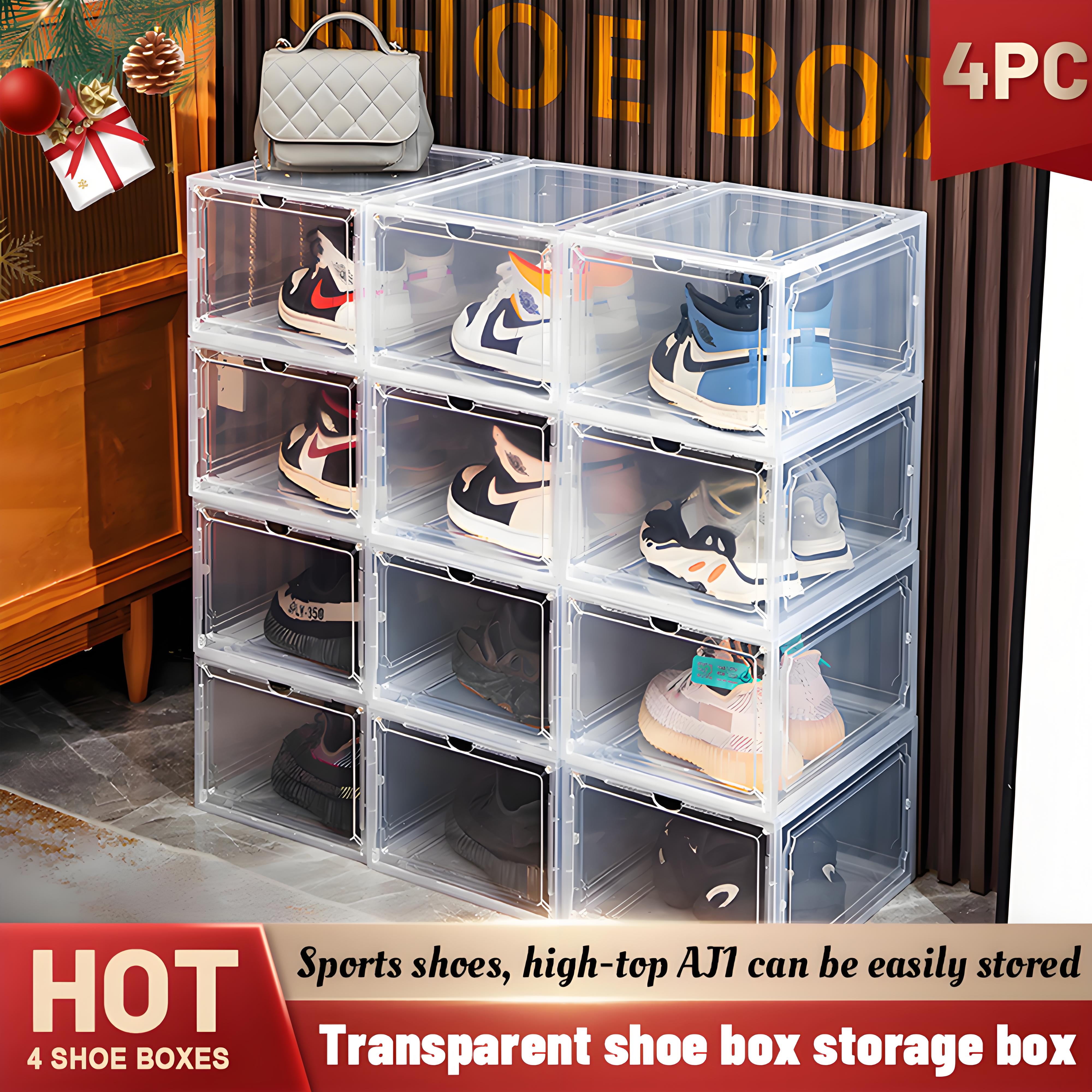 KRKZ Ultra Clear Plastic Shoe Boxes - Professional Stackable Display ...