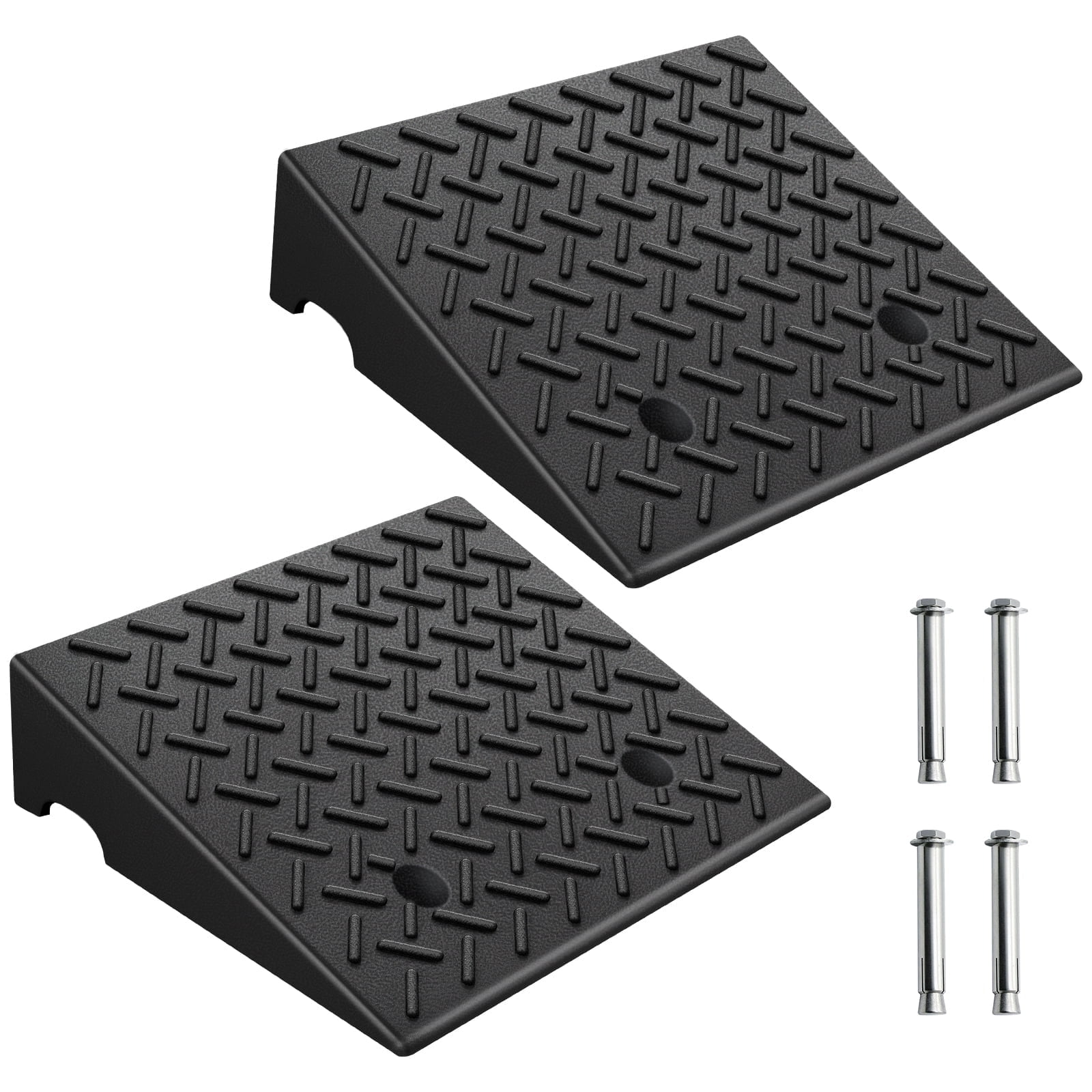 KROAK 2 PCS Rubber Car Curb Ramps,5" Rise Height，Heavy-Duty 8818lbs ...