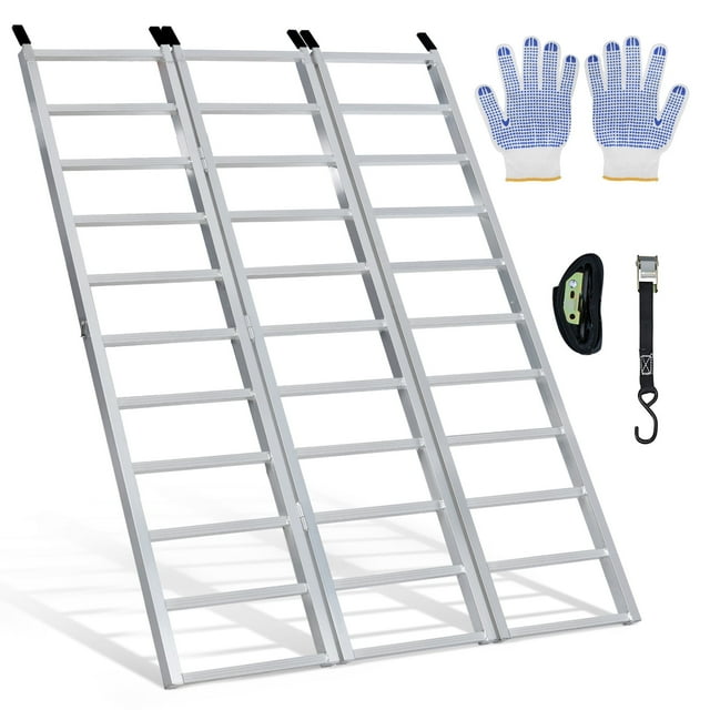 KROAK Aluminum Loading Ramps 1800Lbs Max, Tri-Fold Powerspots Ramps for ...