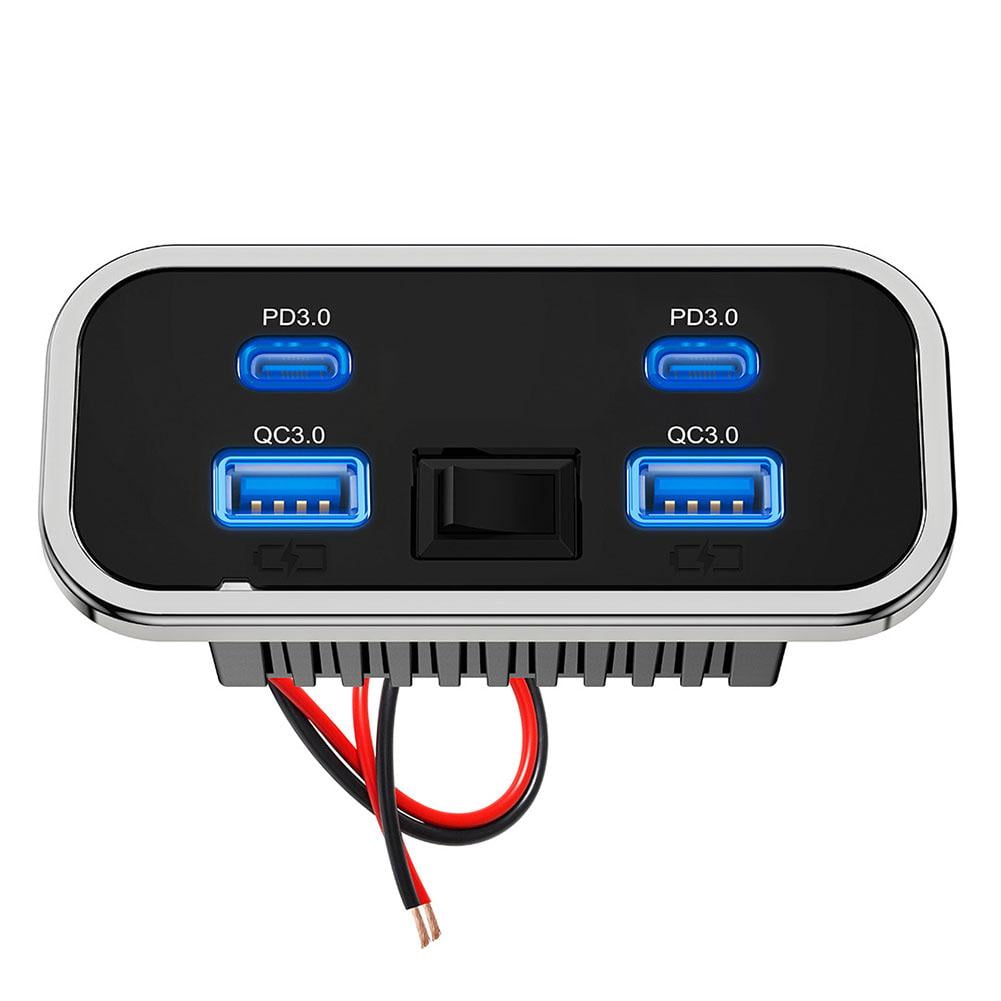 KRONDO 12v USB Socket,USB Socket 12v with Quick Charge Pd3.0 Type C ...