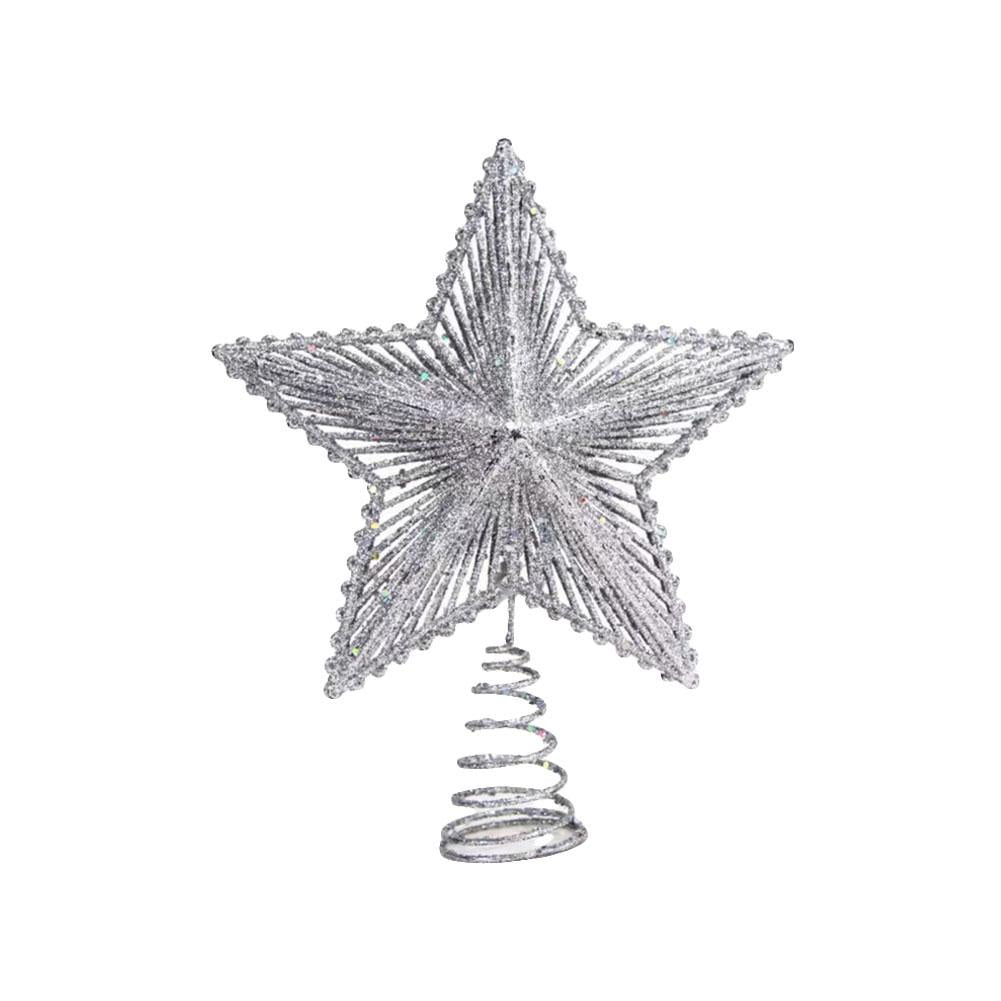 KRONDO 2025 Gold Glitter Christmas Tree Topper Iron Star Christmas ...