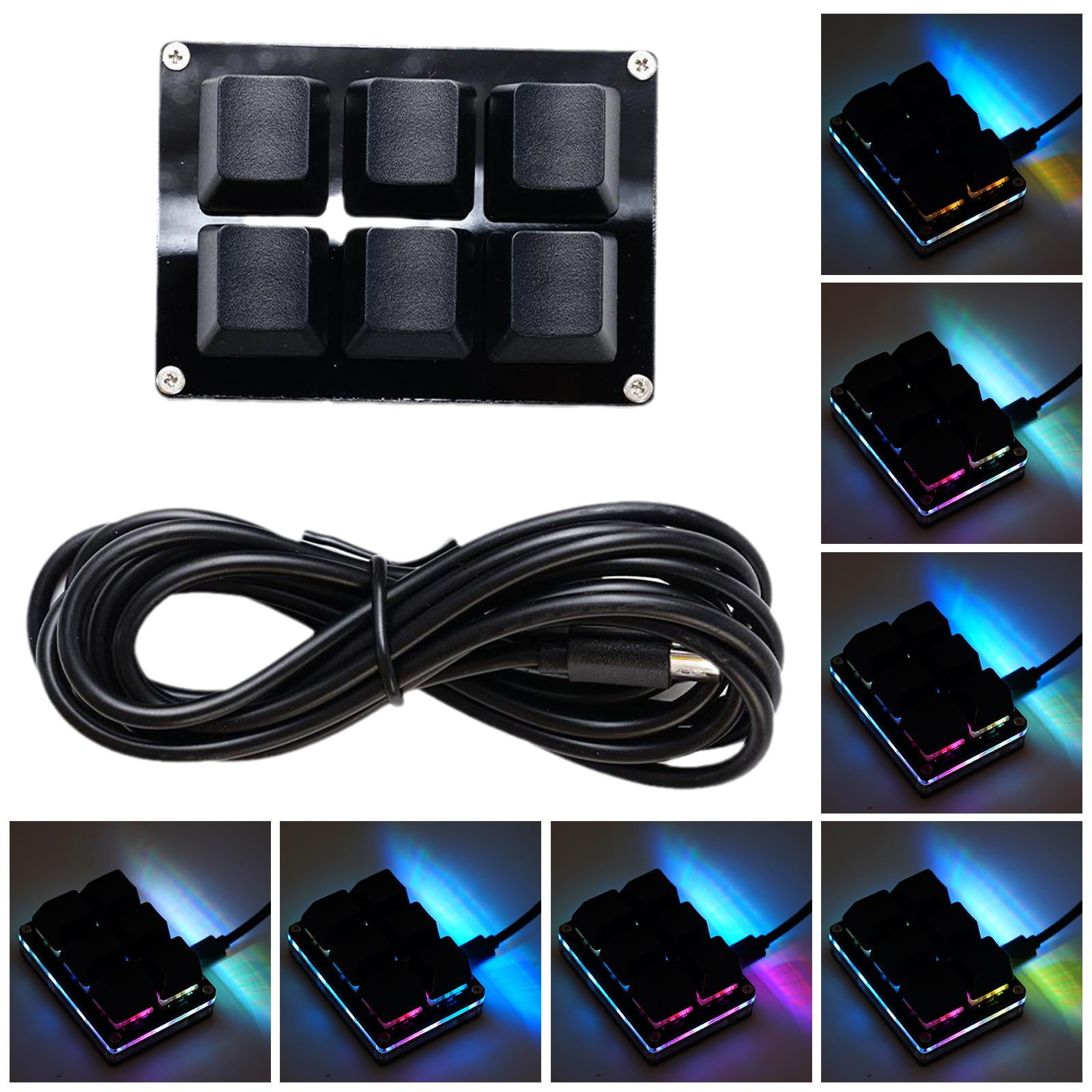 KRONDO Black RGB USB Keypad 6-key Copy And Paste key Password Multiple ...