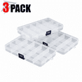 KRONDO Clear Plastic Organizer Box with Dividers for Small Items ...