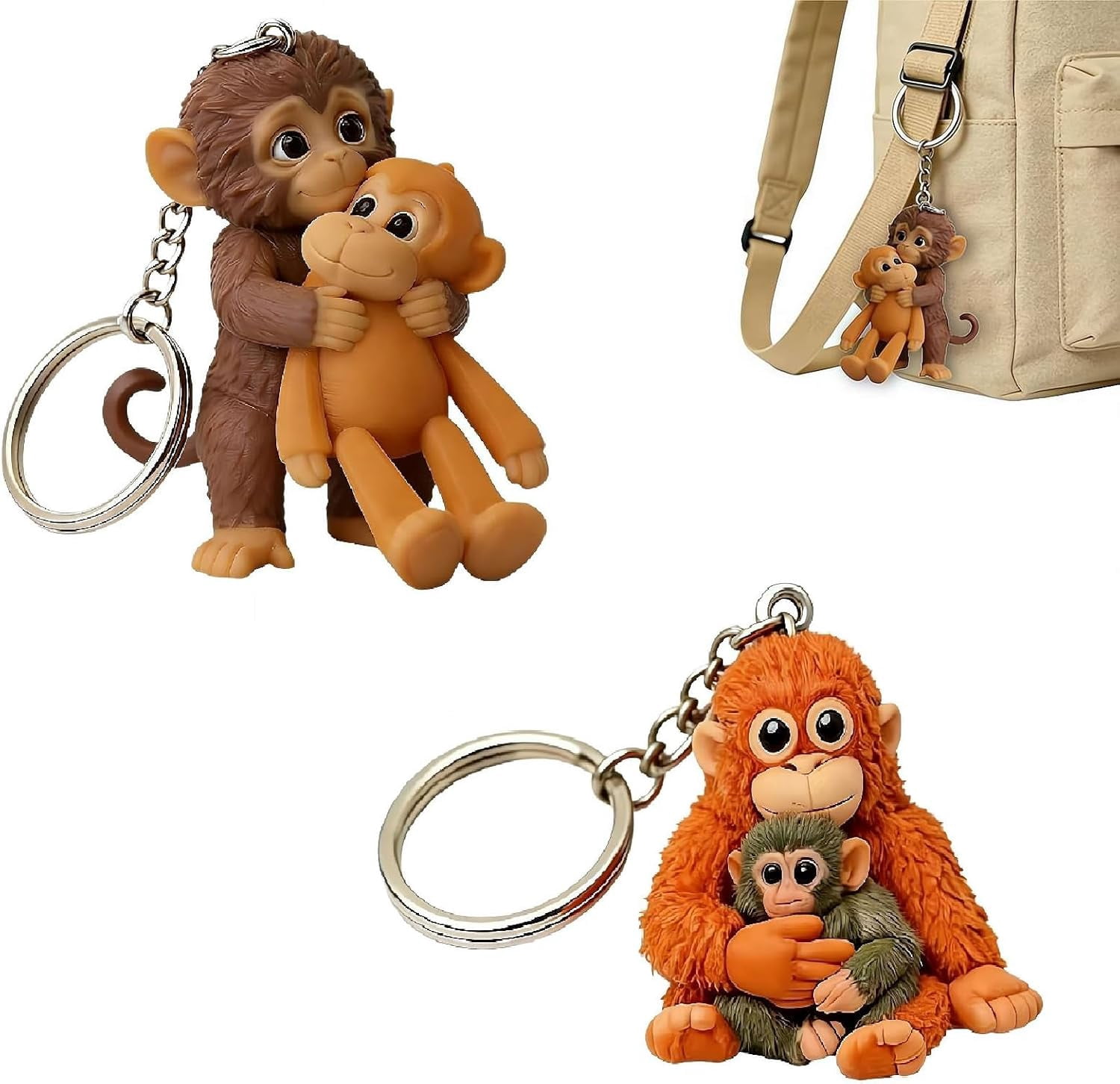 KRONDO Protect Punch The Monkey Keychain, 2026 NEW 3D Cute Monkey ...