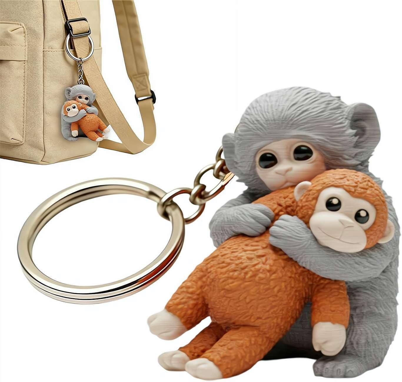 KRONDO Protect Punch The Monkey Keychain, 2026 NEW 3D Cute Monkey ...