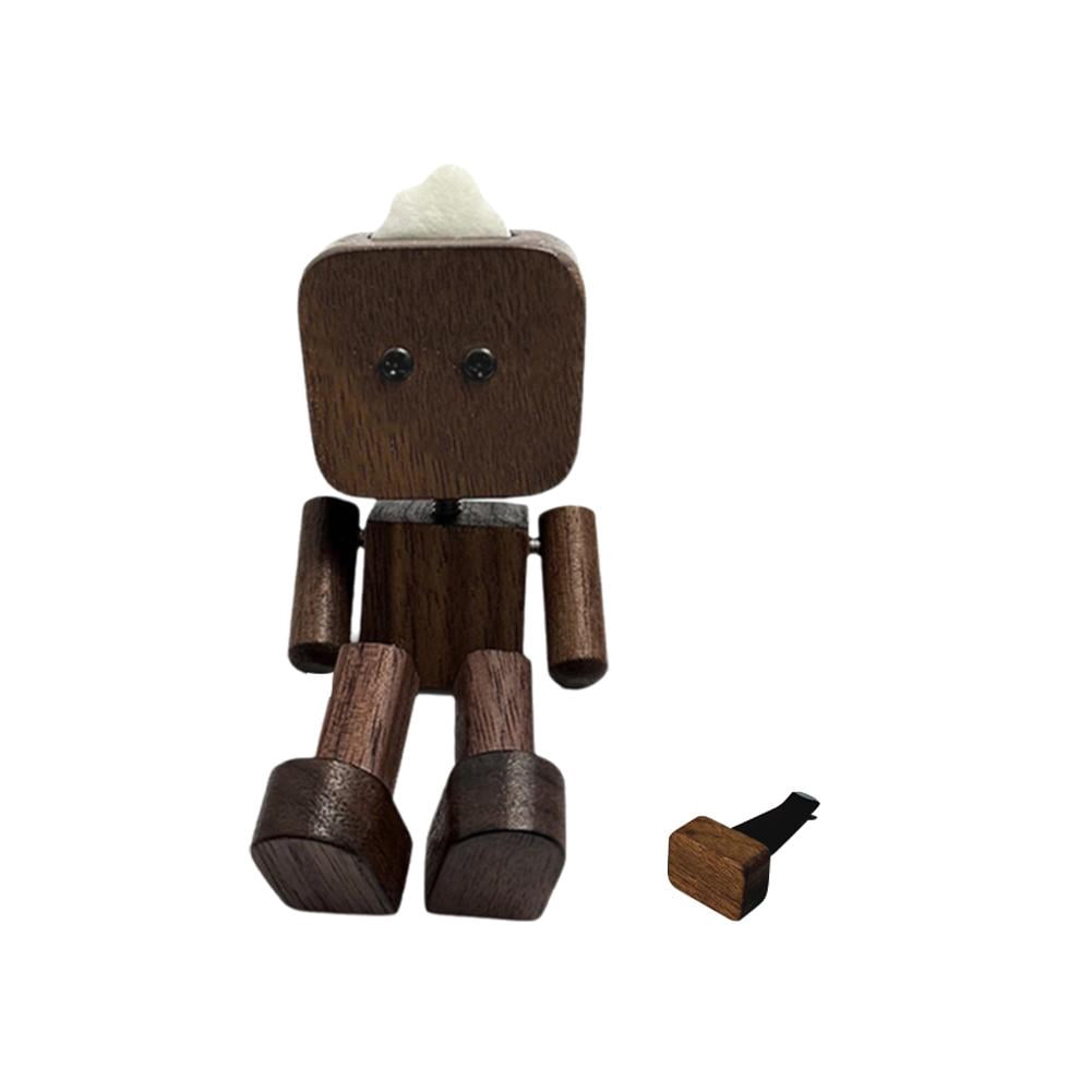 KRONDO Shaking Wooden Man Figurine, Funny Shaking Feet Wooden Doll ...