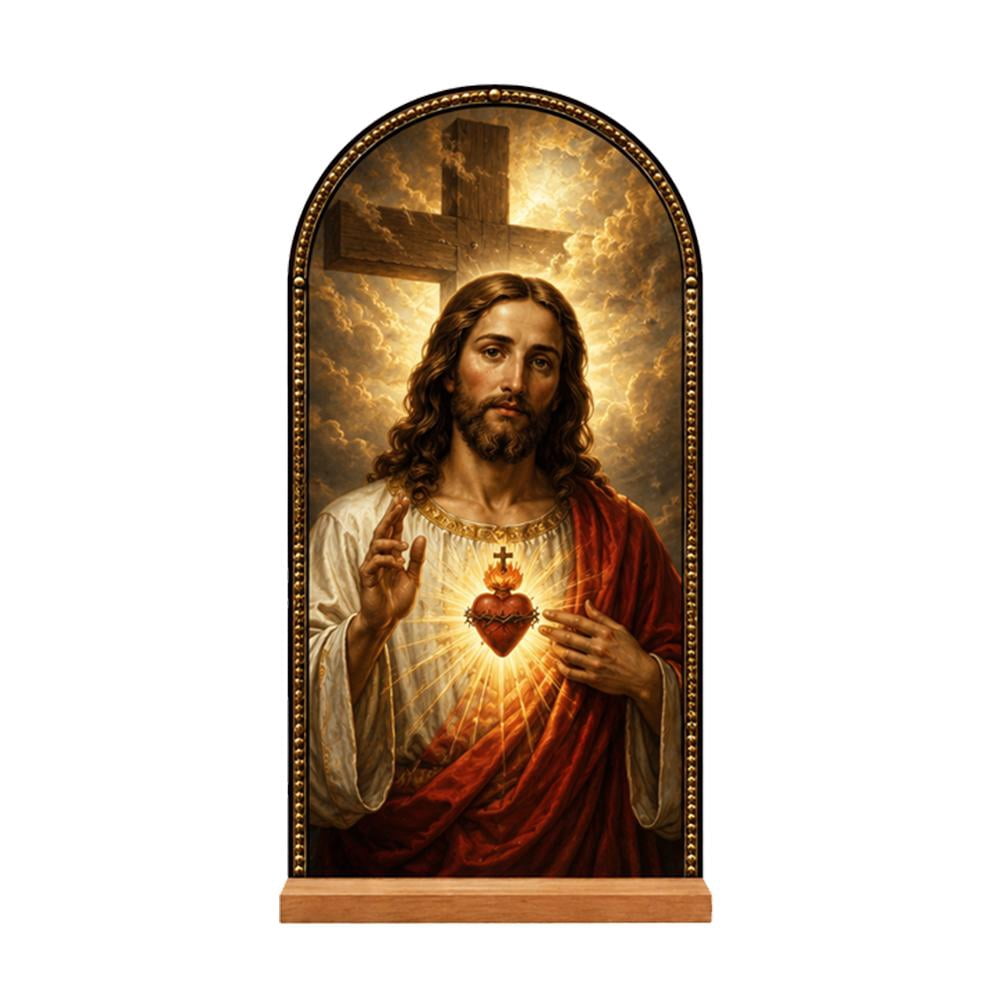 KRONDO Stand Catholic Ornament Statue Sacred Heart of Statue Acrylic ...