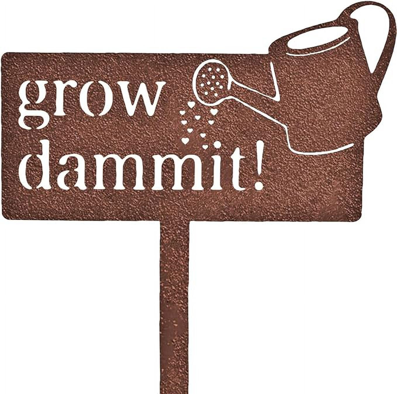 KRONLY Rustic Garden Sign Grow Dammit (17 x 8.66 inch) Rust Plug ...
